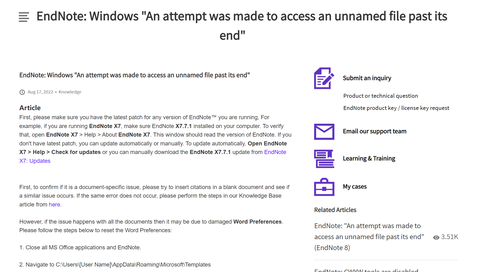 我爱学习 的想法: endnote：Windows“尝试访问未命名的文件超过其末尾”attempted to access an unnamed file past its end… - 知乎