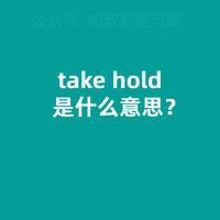 知乎用户vseSRI 的想法: take hold 是什么意思？“take hold”的常见意思是“抓住；握住；控制；占据；开始起作用；变得 ...