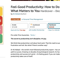 姜小白 的想法: Feel-Good | Productivity｜不愧是Ali Abdaal，预售立即上畅销榜。看见封面就能预见这本书未来能 ...