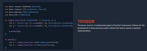 慢小森biubiubiu 的想法: Burn：Rust 编写的深度学习框架 | #技术备份 Burn：Rust 编写的深度学习框架可定制、用户友好的神经网络模块 🔥 全面的训练工具，包括 ...