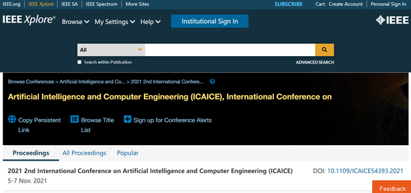 艾思科蓝学术 的想法: 通知： ICAICE2021 已被IEEE Xplore收录… - 知乎