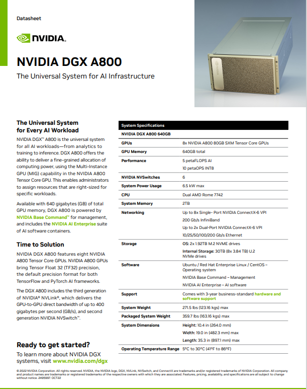 神经蛙没头脑 的想法: 8卡A800服务器 | NVIDIA DGX A800 不仅仅… - 知乎