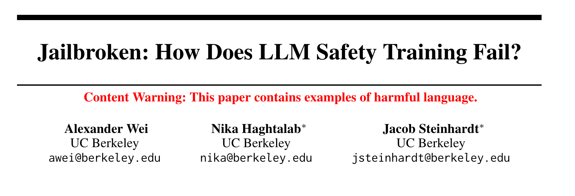 【每日论文阅读】#2 Jailbroken: How Does LLM Safety Training Fail? - 知乎