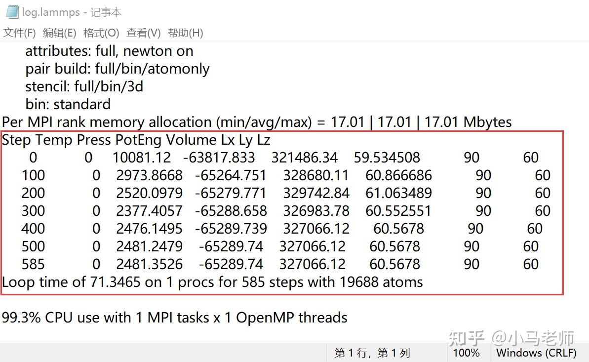 lammps教程：模拟量实时显示之thermo_style custom命令详解 - 知乎