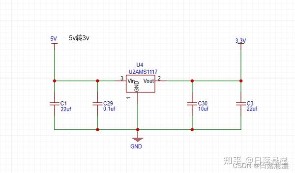 电路图——AMS11175V转3.3V电路 - 知乎