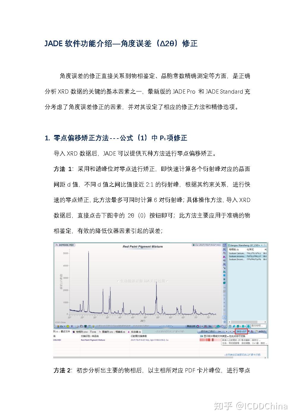 粉末XRD数据--角度误差（Δ2θ）来源及JADE相关精修功能介绍 - 知乎