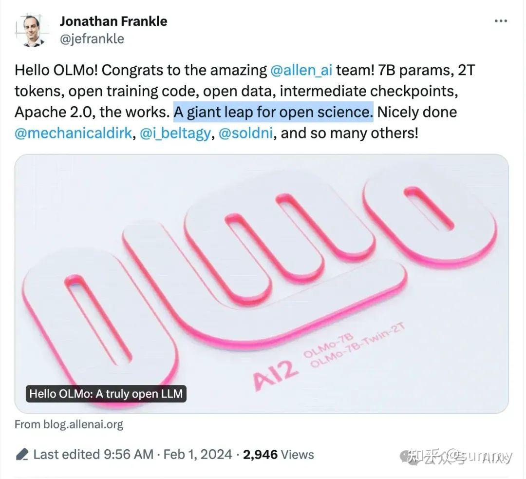 艾伦人工智能研究所发布OLMo，开源LLM又一重磅入局者 - 知乎