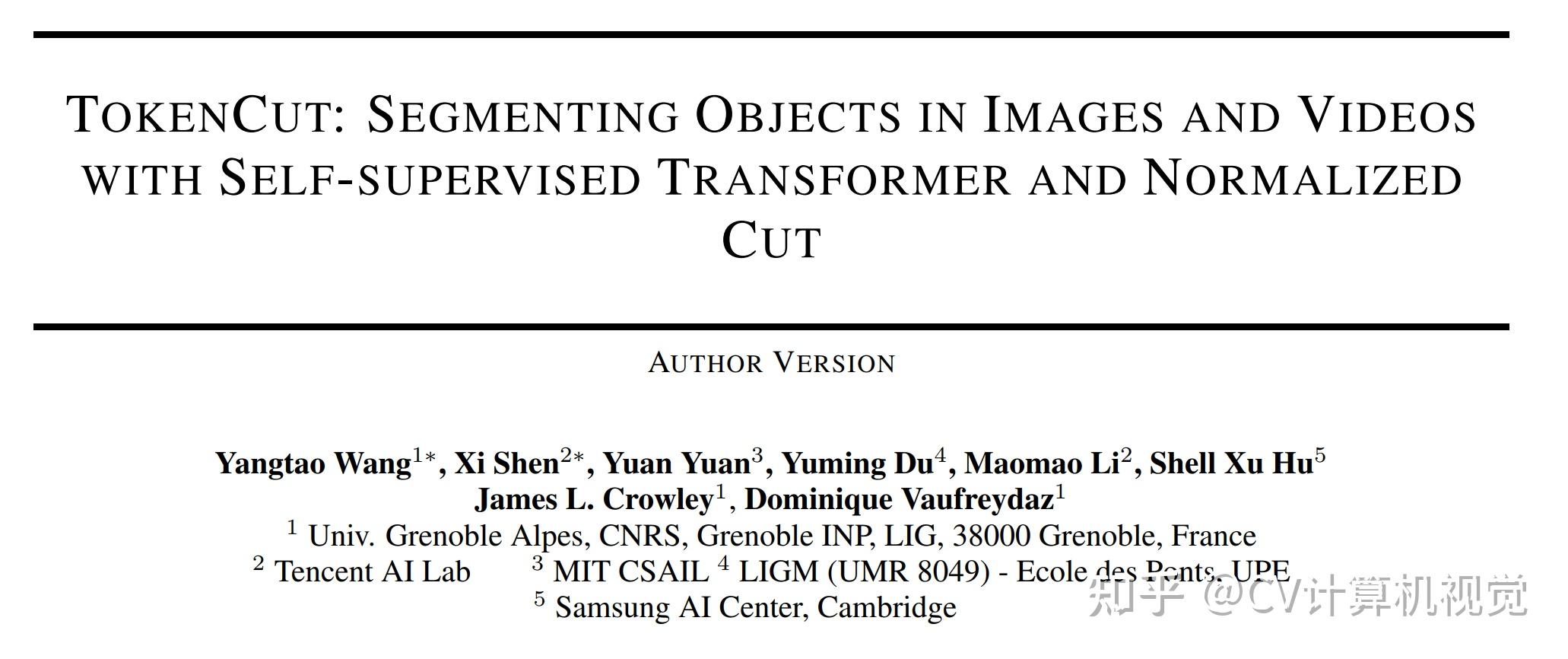 无需标签做显著性目标分割|腾讯、MIT、三星等提出TokenCuT，发表于CVPR2022 - 知乎