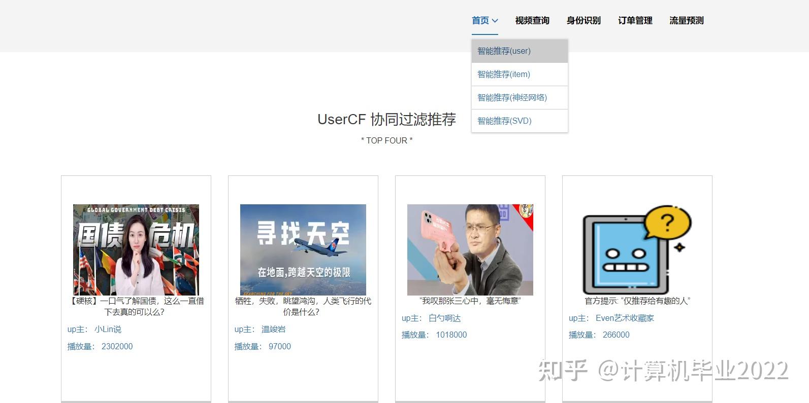 计算机毕业设计pythonspark视频推荐系统 短视频推荐系统 视频流量预测系统 短视频爬虫 视频数据分析 视频可视化 视频大数据 大数据