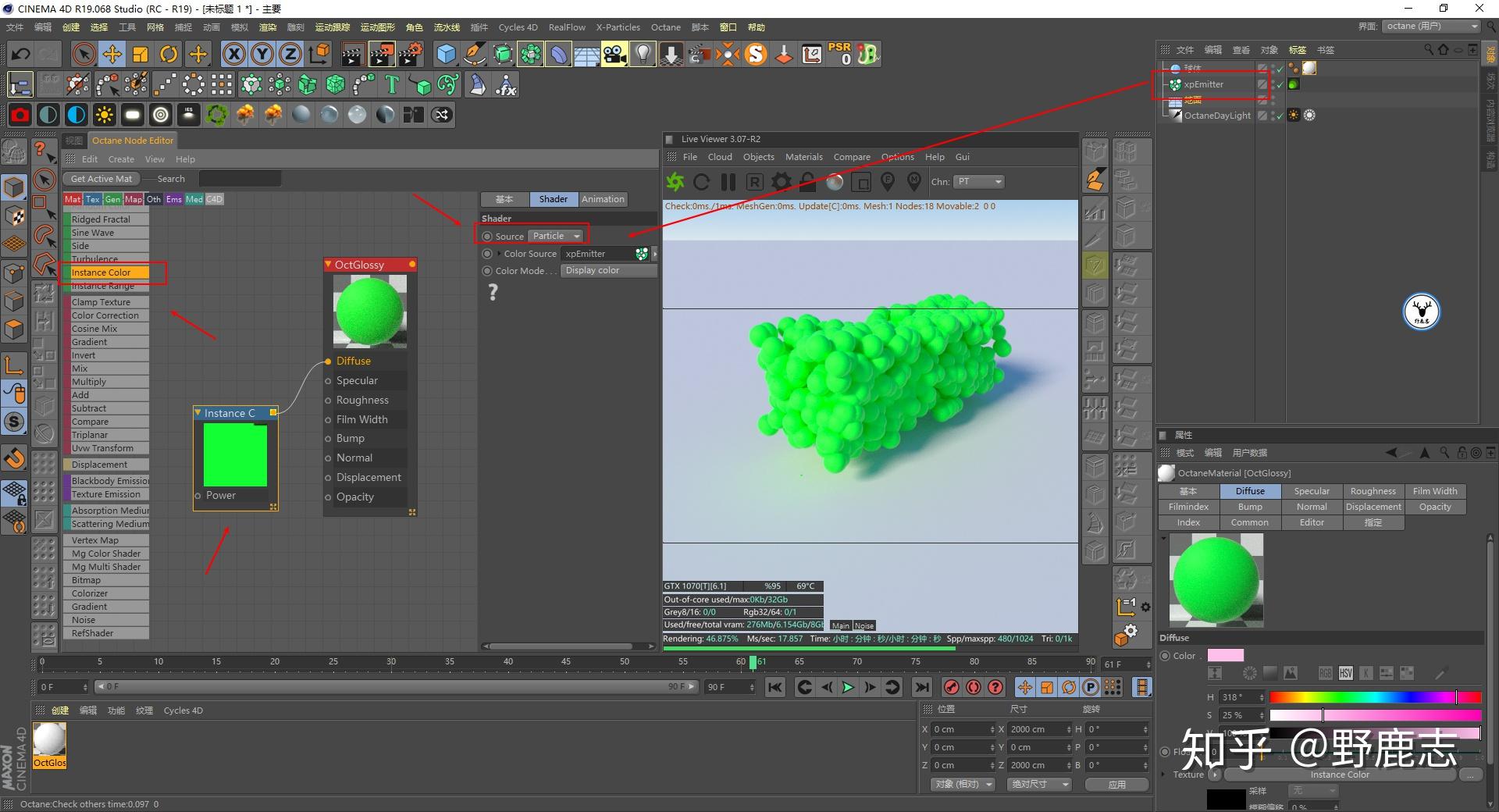 （图文+视频）C4D野教程：OC渲染XP粒子/拖尾/C4D毛发的提示和建议 - 知乎