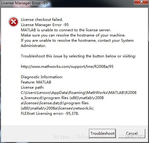 【Matlab】安装时"license checkout failed"报错 - 知乎