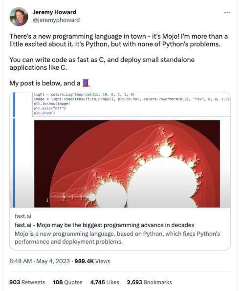 比 Python 快 35000 倍！LLVM&Swift 之父宣布全新编程语言 Mojo：编程被颠覆了 - 知乎