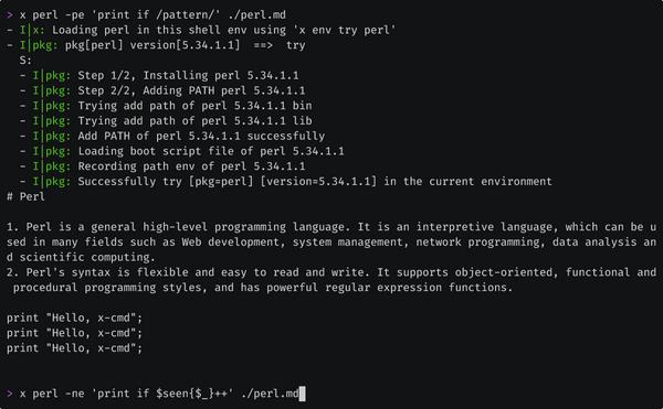 x-cmd pkg | perl - 具有强大的文本处理能力的通用脚本语言 - 知乎