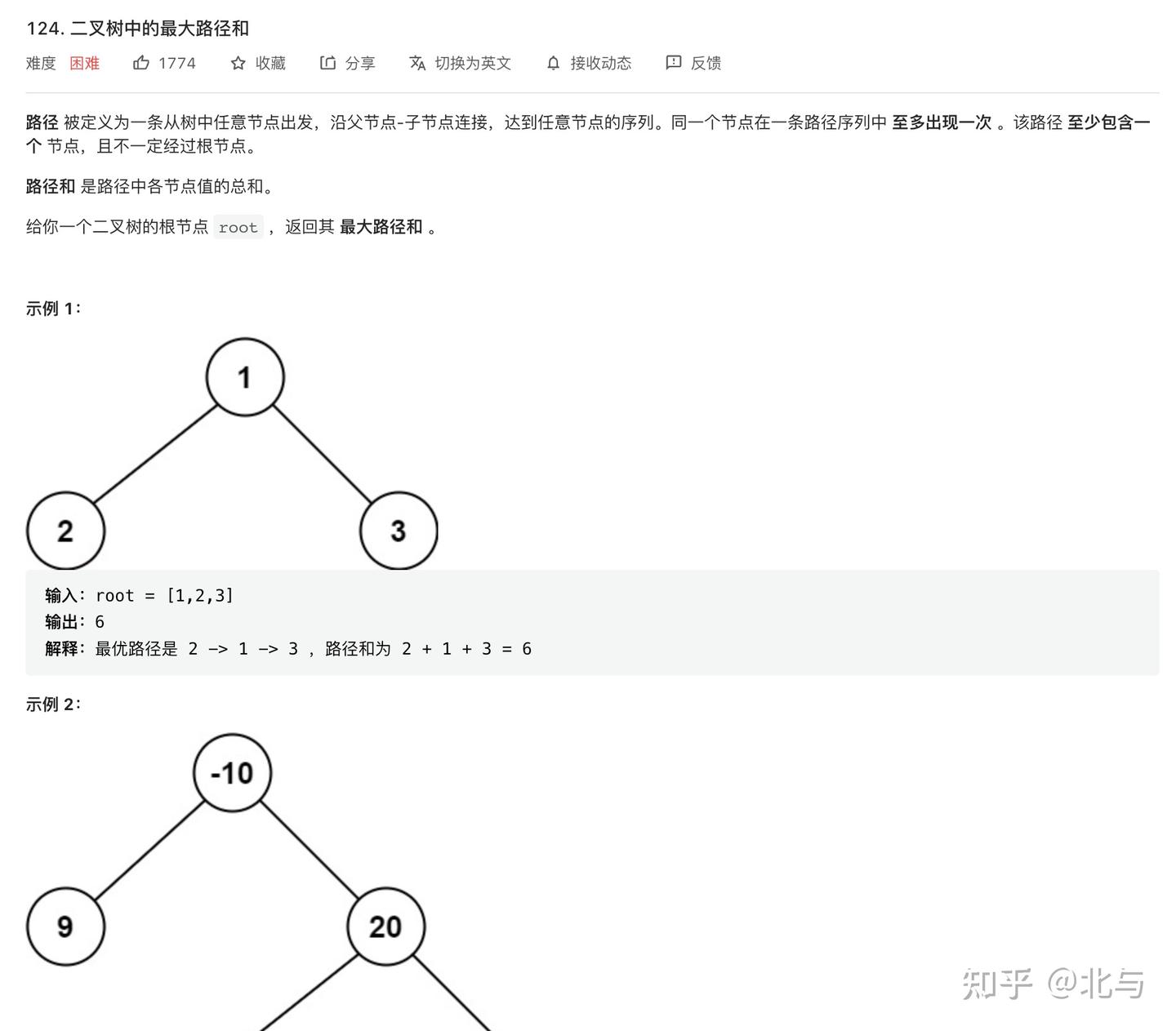 LeetCode-124: 二叉树中的最大路径和 - 知乎