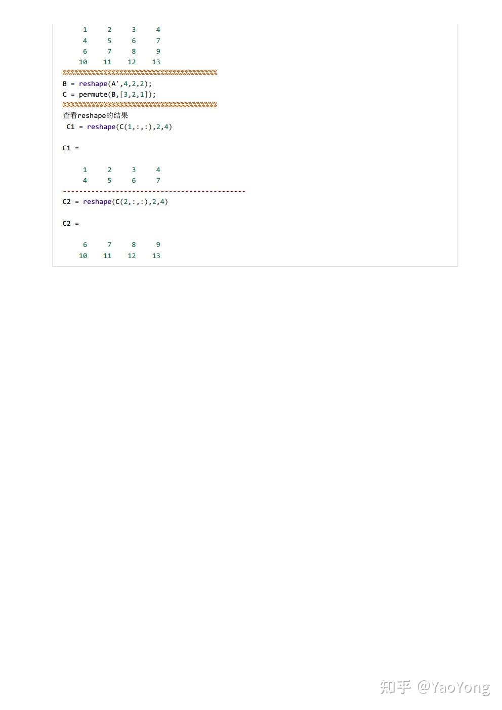 Reshape函数顺序解析-Matlab - 知乎