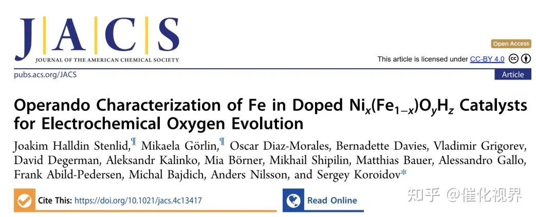 JACS：NiFe LDH催化剂OER过程的原位表征！ - 知乎