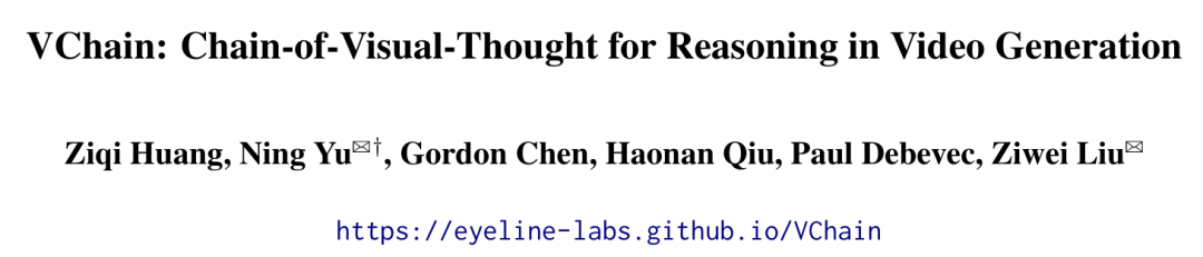 南洋理工大学联合Eyeline Labs提出VChain：注入视觉思维链，让视频生成学会因果推理 - 知乎