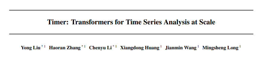 AI论文速读 | 2024[ICML]计时器（Timer）：用于大规模时间序列分析的Transformer - 知乎