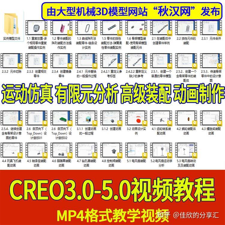 CREO运动仿真有限元分析高级装配动画制作教学视频自学教程免费下载 - 知乎