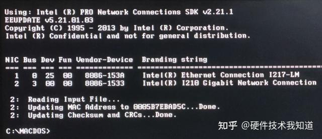 Intel网卡MAC地址刷新工具EEUPDATE.EXE使用说明 - 知乎