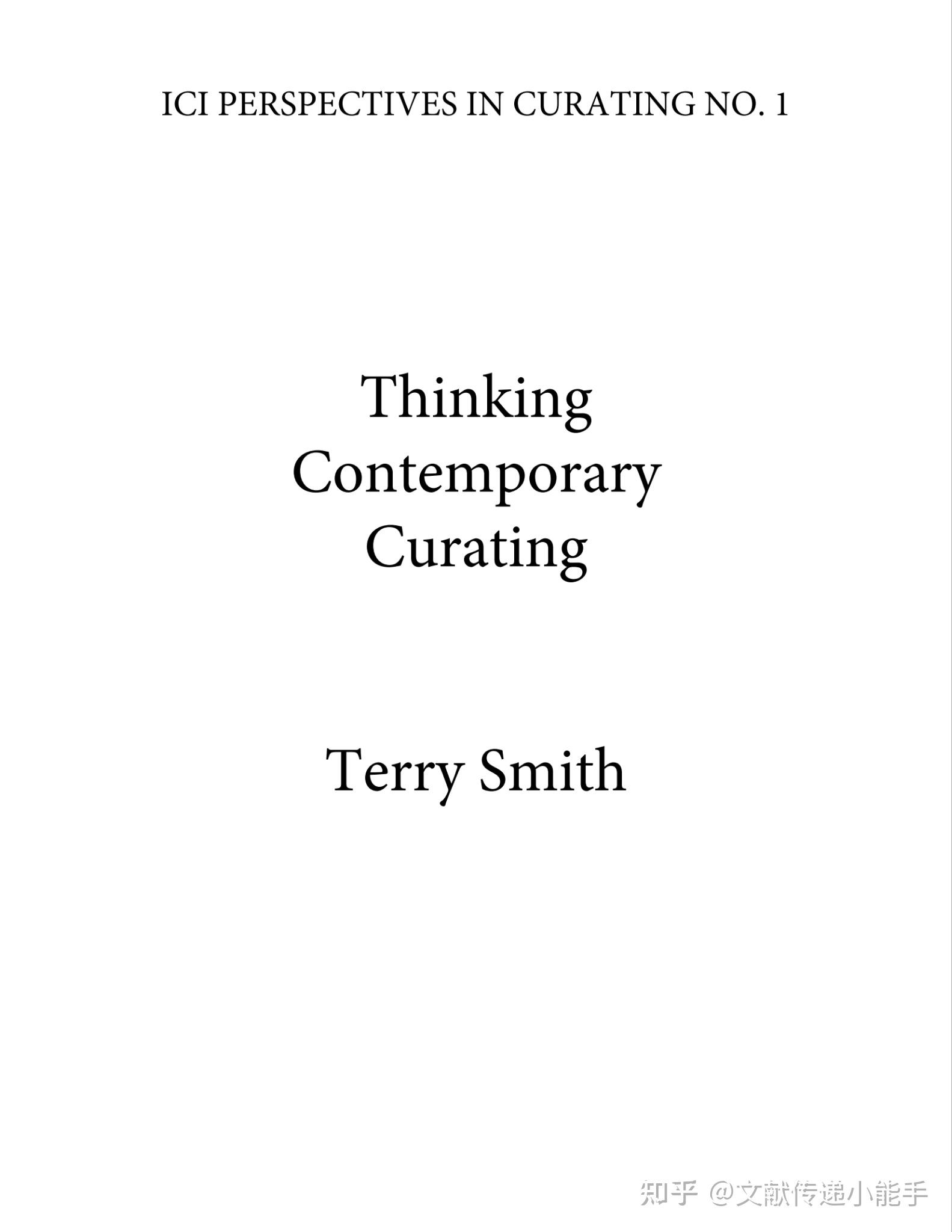 特里·史密斯,思考当代策展,英文版,Thinking Contemporary Curating by Terry Smith - 知乎