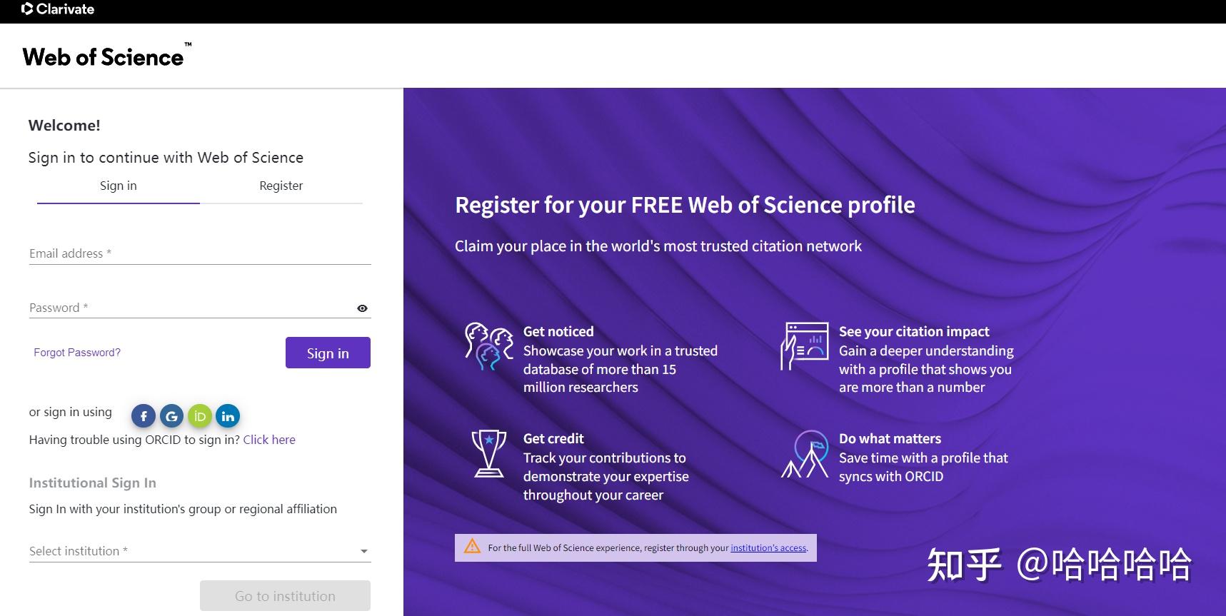 大学生进入Web of Science 的一种方法 - 知乎
