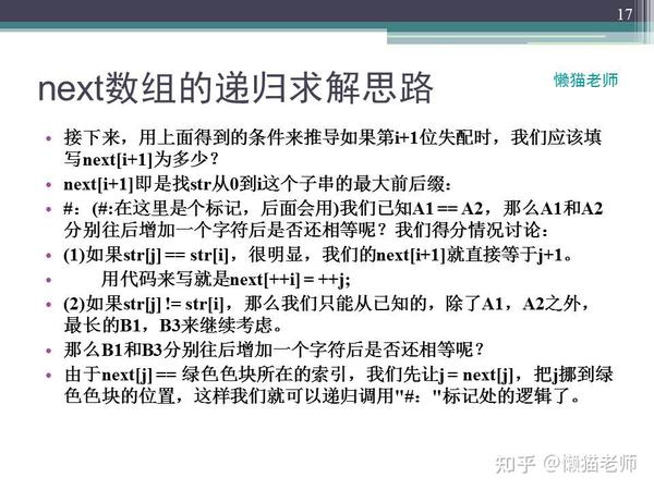 懒猫老师-数据结构-(15)KMP算法2-next数组(PPT文稿) - 知乎
