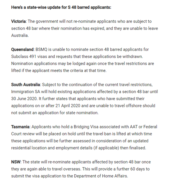 南澳明确接受S48 Bar申请人递交190/491/494签证州担 - 知乎