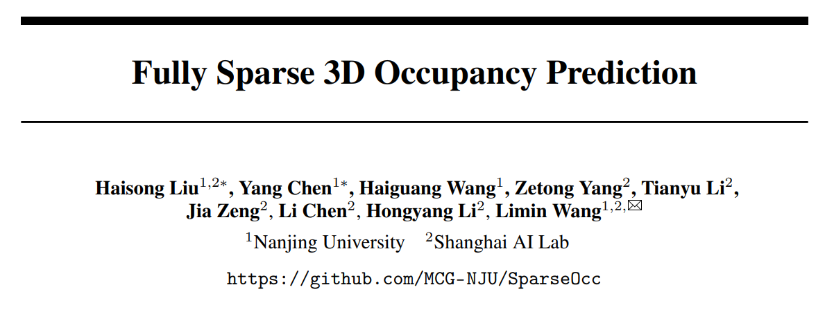 [ECCV 2024] SparseOcc 纯稀疏3D占用网络和 RayIoU 评估指标 - 知乎