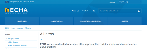 ECHA审查扩展一代生殖毒性试验研究为欧盟REACH注册企业提供建议 - 知乎