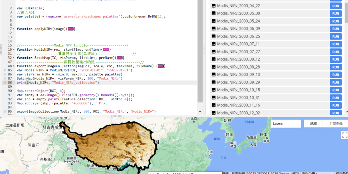 GEE基于MODIS数据计算指数并进行逐16d结果影像导出 - 知乎