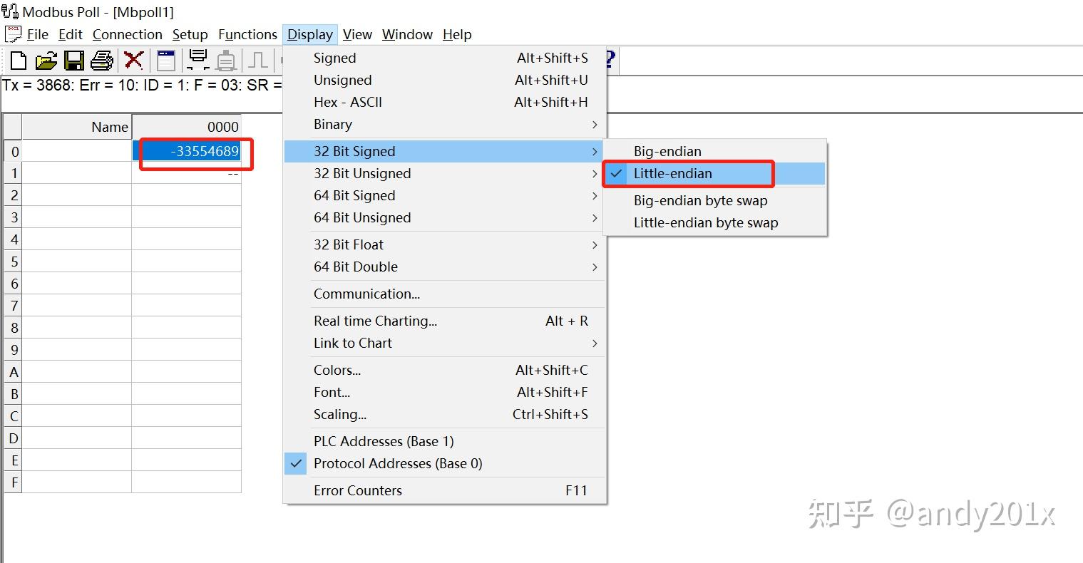 modbuspoll读取的数据值大小端表示方式 - 知乎