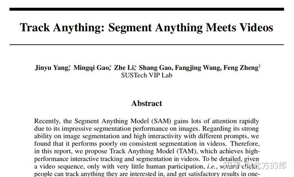 继针对图像的分割一切之后，针对视频的Track-Anything（追踪一切）来了 - 知乎