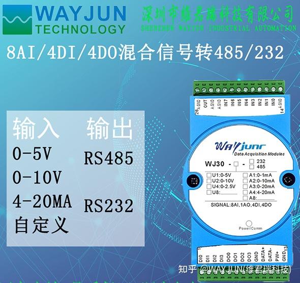 8AI，4DI，4DO混合信号转RS-485/232 - 知乎