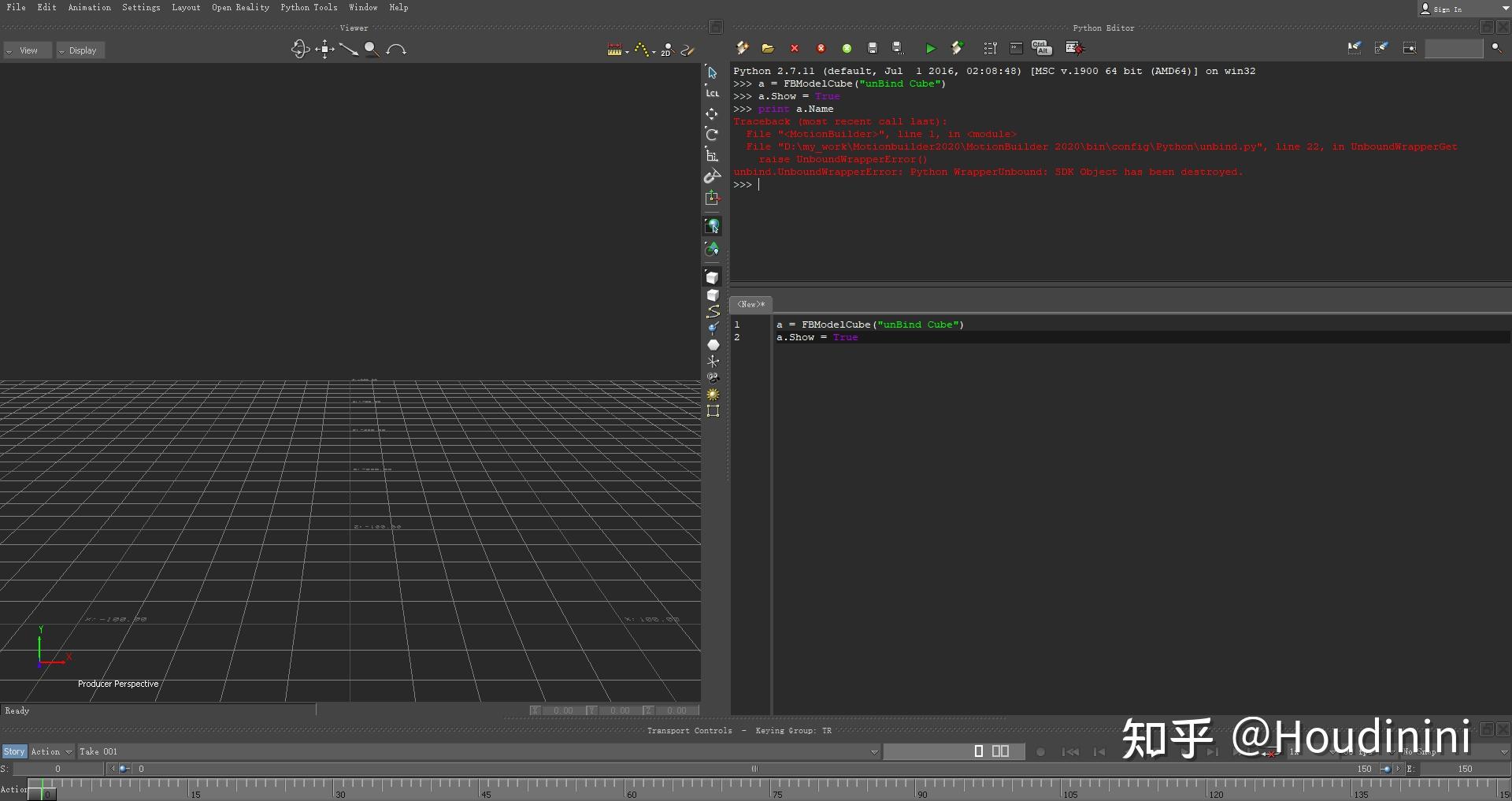 [Motionbuilder Python Script] How to Avoid the UnbindWrapperError - 知乎