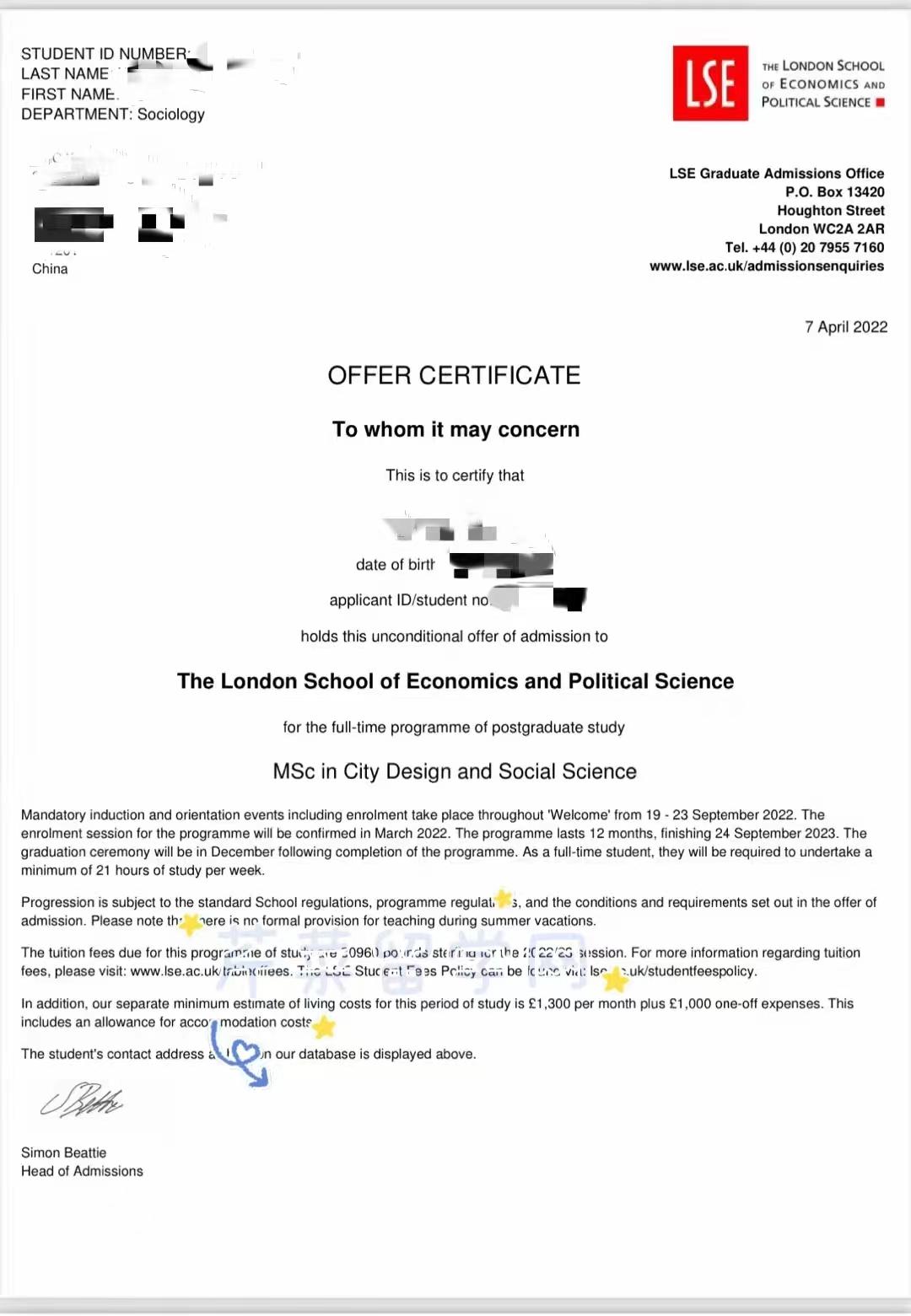 LSE重磅录取收到，恭喜小伙伴！ - 知乎