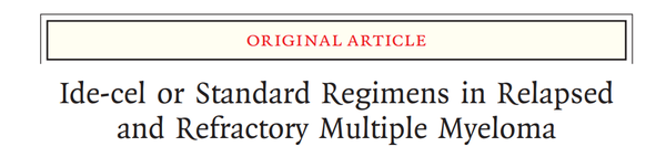 NEJM重磅：CAR-T疗法ide-cel对比标准方案治疗复发难治性多发性骨髓瘤，孰优孰劣？ - 知乎