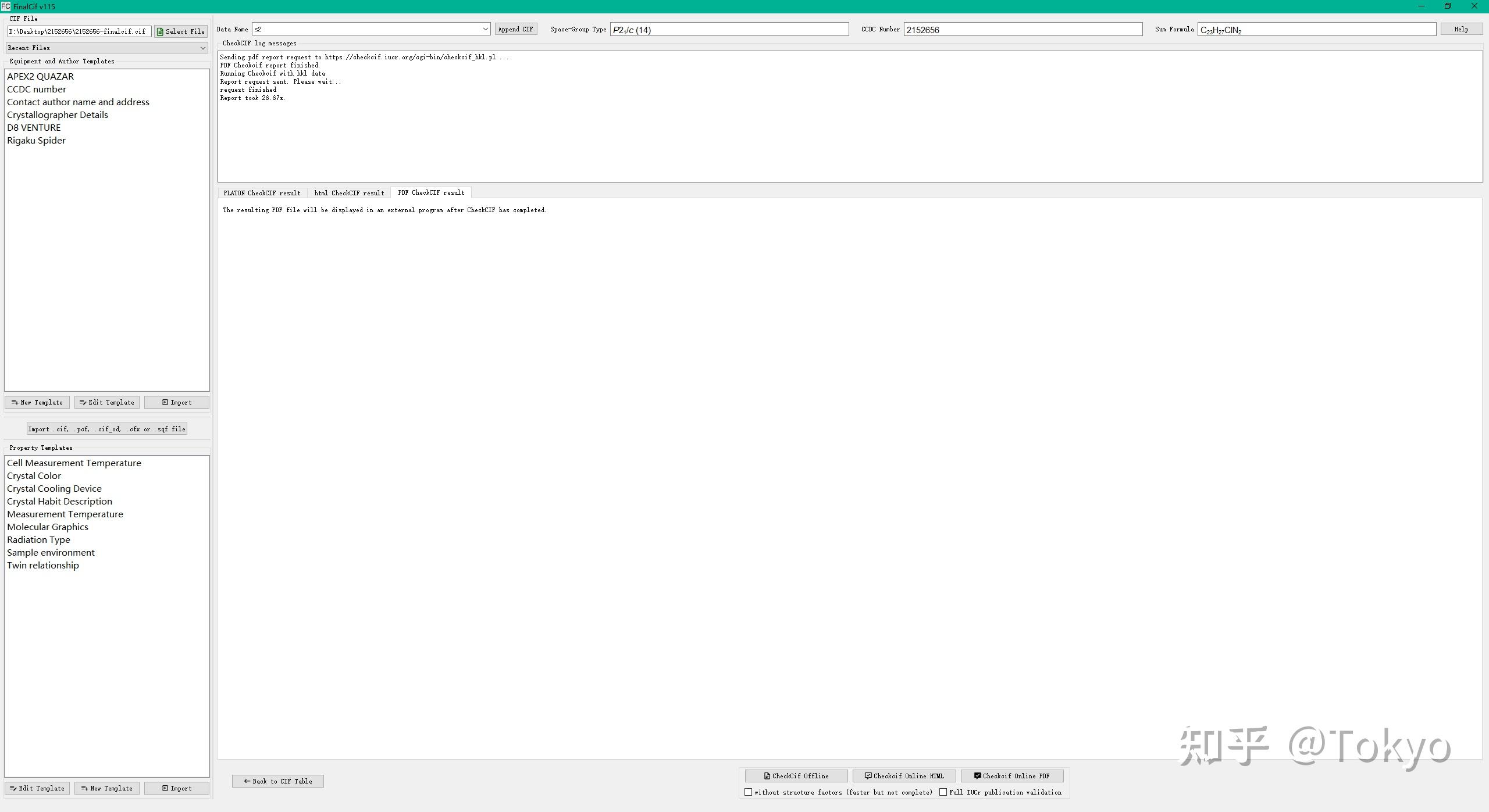 晶体数据CIF验证报告 - 知乎