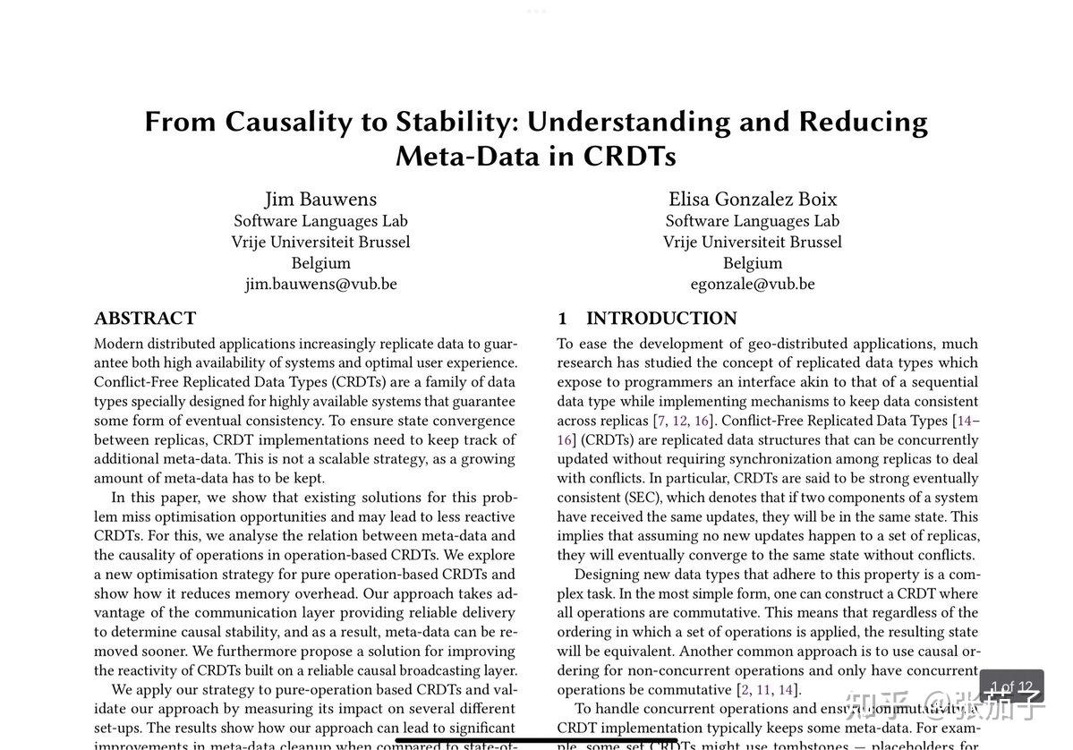 数据库系统小报：CRDT初探 - 知乎
