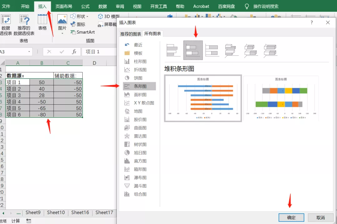 如何在Excel中作出有正负值条形图 - 知乎