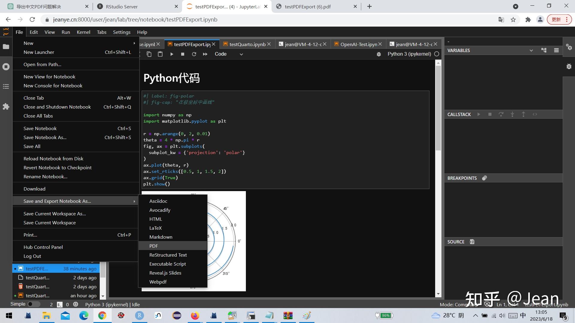 Jupyter Lab导出PDF等文件 - 知乎