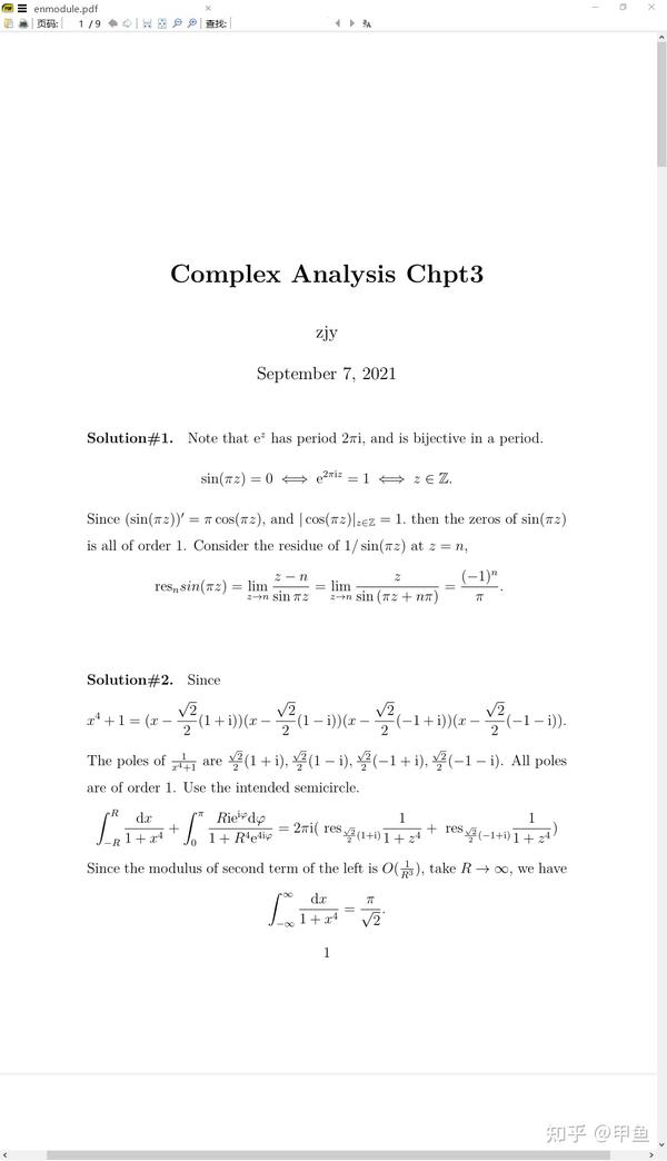STEIN 复分析第三章 EXERCISE 1-22 答案 - 知乎
