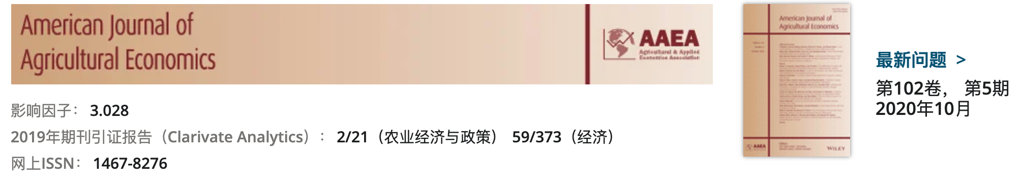 细数农经领域的国际权威期刊 - 知乎