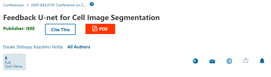 CVPR2020 | 细胞图像分割的反馈U-net方法 - 知乎