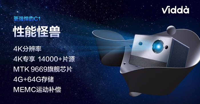 4K全色激光投影Vidda C1参数配置如何？值不值得买 - 知乎