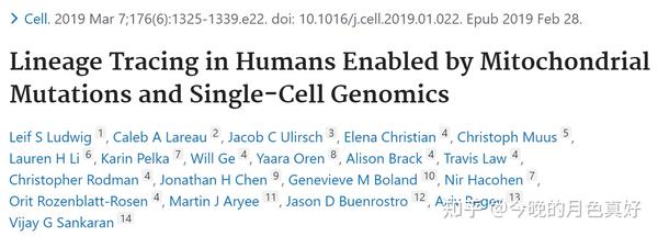Lineage Tracing in Humans Enabled by Mitochondrial Mutations and Single ...