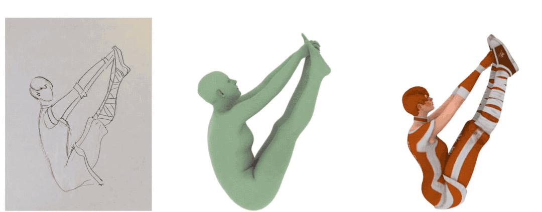 草图人像变3D模特，360° 无死角还原姿势，一张就行，多“草”都可｜SIGGRAPH 2022 - 知乎