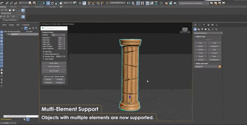 Max快速破损插件Poly Damage，一键生成0压力 - 知乎