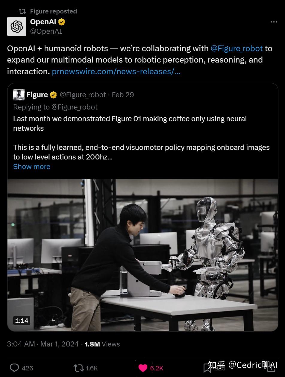 OpenAI、微软、英伟达力挺，Figure AI融资超48亿，引领人形机器人时代大爆发 - 知乎
