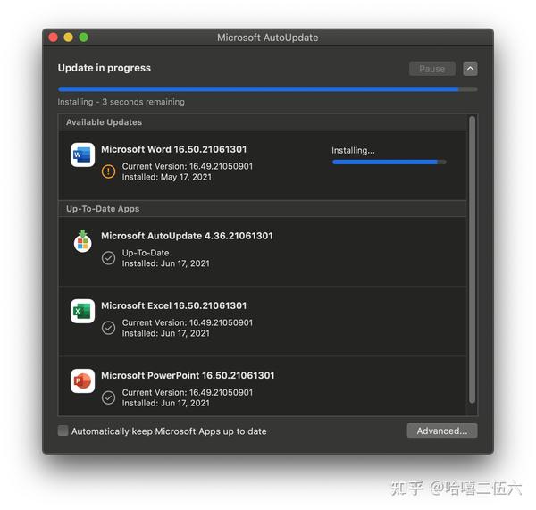 解决 macOS 中 Microsoft AutoUpdate 下载完更新后，一直停留在正在安装状态 - 知乎